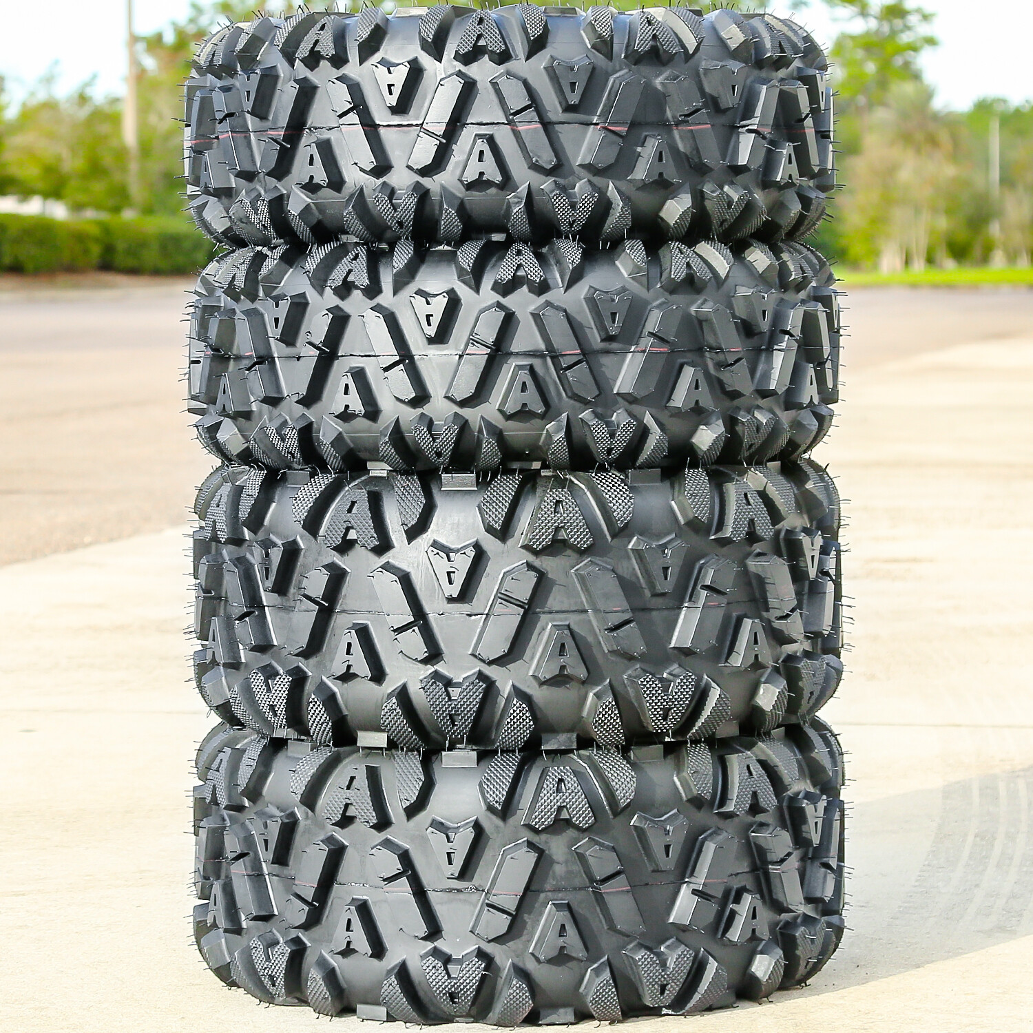 Set of 4 Forerunner Knight ATV UTV Mud Tires 2x 25x10-12 2x 25x8-12 6 ...