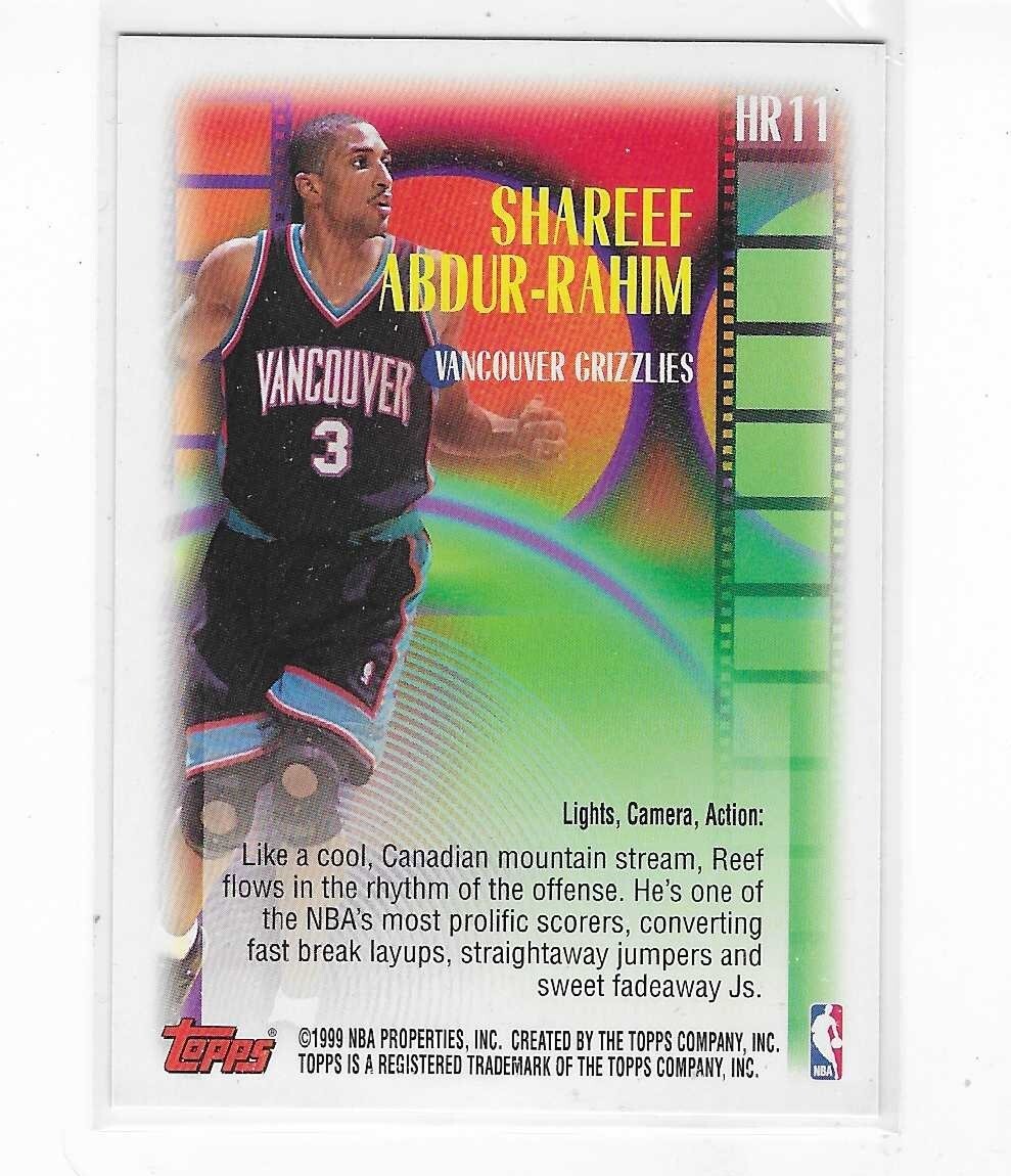 1999 Topps Basketball Shareef Abdur-Rahim Highlight Reels Foil #HR11 Grizzlies | eBay