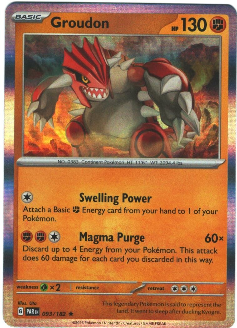 Groudon 93/182 Paradox Rift Holo Rare Pokémon TCG | eBay
