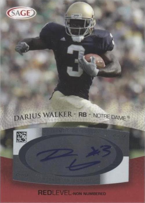 2007 SAGE Autographed Football - Autographs Darius Walker #A57 Red (AU ...
