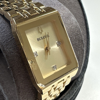 Bulova Futuro Diamond Women's Plated Steel Quartz Watch 97P140 *CHIPPED ...