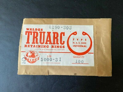 100 Vtg Waldes Truarc Retaining Rings in Original Packing Size 5000-31 ...