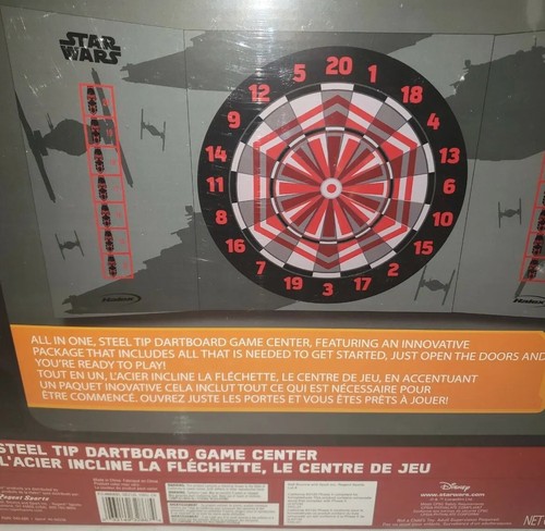 Star Wars Double Sided Dartboard Game Center 6 Steel Tip Darts Disney ...