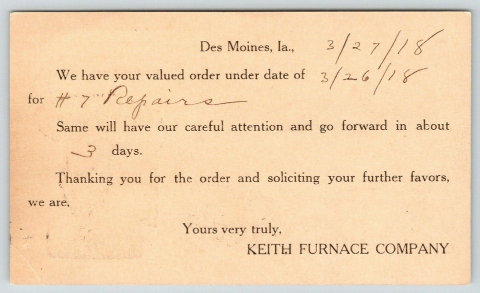Des Moines IA~Keith Furnace Company~The Monitor~Muscatine~Batterson ...