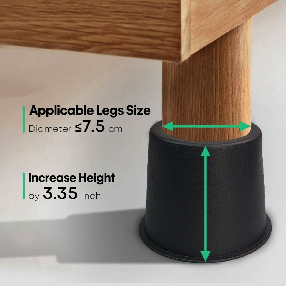 4x Bed Risers Armchair Furniture Table Desk Blocks Elephant Feet Chair ...