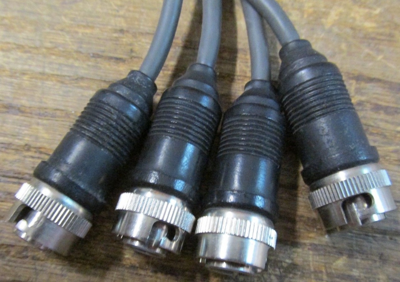 LOT OF 4 ITT Cannon Microphone Cable XLA-3-12C To Twist Lock 4 Pin End ...