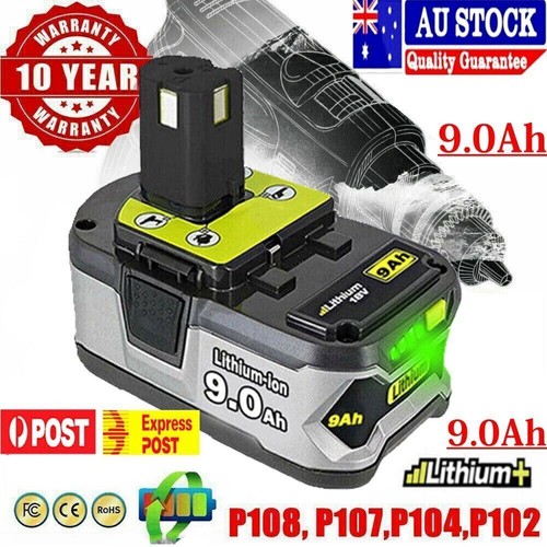 18V 9.0Ah Battery For Ryobi P108 ONE Plus P102 P104 P105 P107 P109 P108 ...