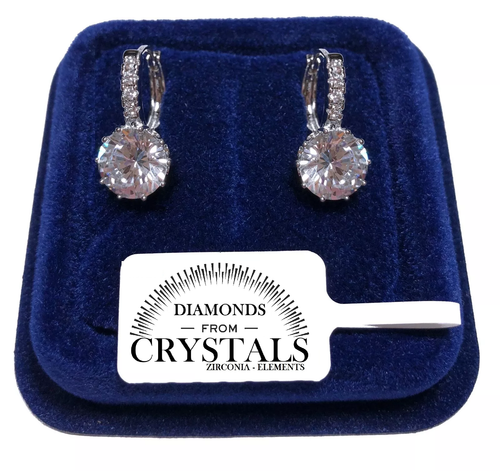 Boucles Cercle Punto Luce Arge Pl.oro Blanc 18K avec des Cristaux ...