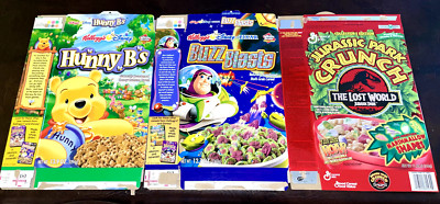 2001 Winnie the Pooh Hunny B's / Buzz Blasts / Jurassic Park Crunch ...