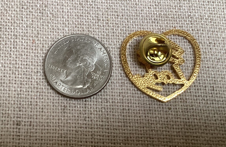 BPOE Elks Lady Heart Shape Gold Tone Hat Lapel Pin Pinback | eBay