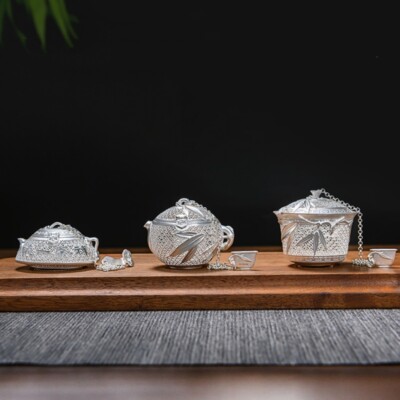 China 999 Sterling Silver Tea Filter Full Handmade Tea Strainer Tea ...