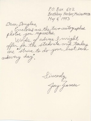Jay Zeamer Jr- Signed Handwritten Letter (MOH) | eBay