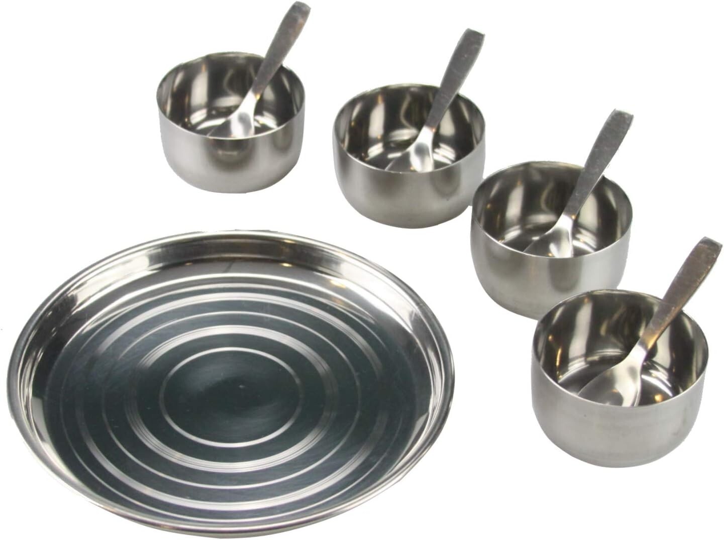 9PC Relish Chutney Tray Pickle Dish Thali Dip Bowls Serving Stainless ...