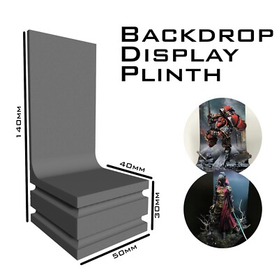 Backdrop Miniature Display Plinth - Unpainted PLA Warhammer 40k DND ...