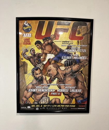 UFC #181 Poster Signatures COA From JSA Lawler Hendricks Pettis ...