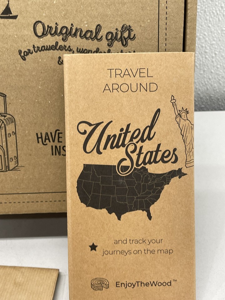 Enjoy The Wood 3D Wooden USA Map Large W/ Flag Push Pins New | eBay