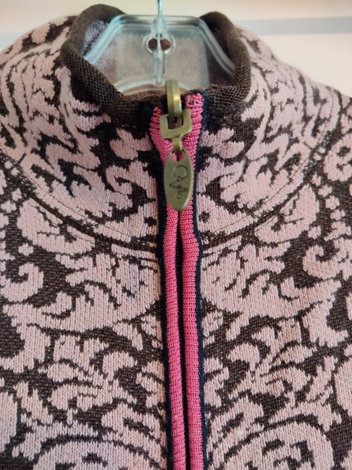 CoVelo Women's Small, Rose Brown, Knit Cardigan Sweater Jacket Silk ...