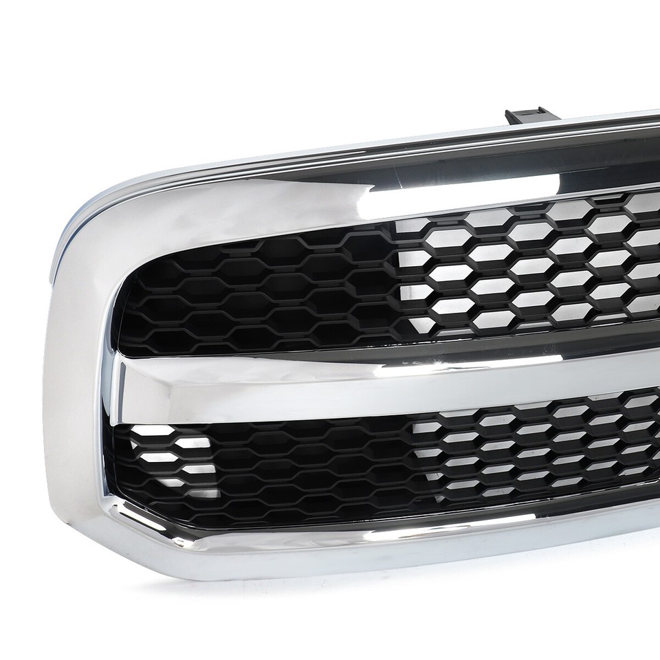 Chrome Front Bumper Grille W/ Black Mesh For 2013-2018 Dodge Ram 1500 ...