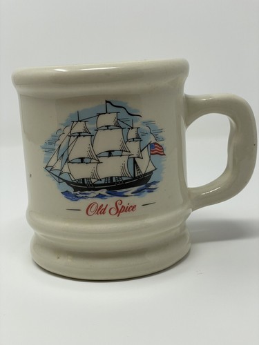Very Cool Vintage Old Spice shavers mug coffee mug script writing 1950s ...