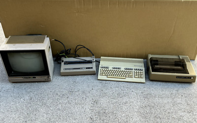 Vintage 1984 Commodore Home Computer 128 Monitor Model 1702 Printer ...