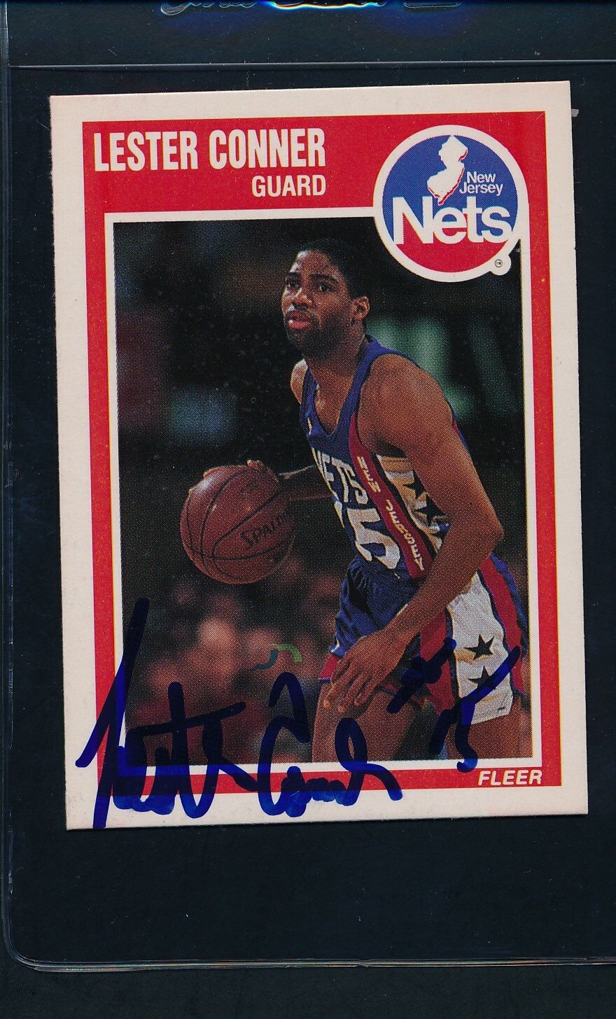 1989/90 Fleer #96 Lester Conner New Jersey Nets Signed Auto *54202 | eBay