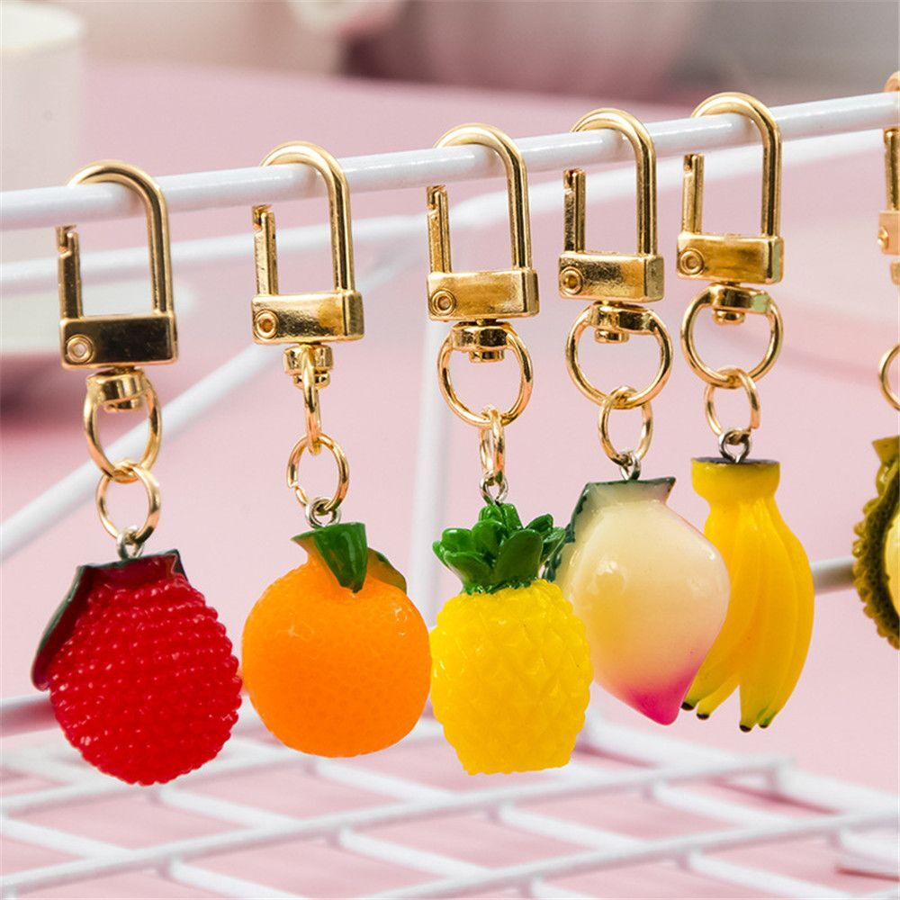 Cute Jewelry Keychain Accessories Simulation Fruit Keychains Handbag ...