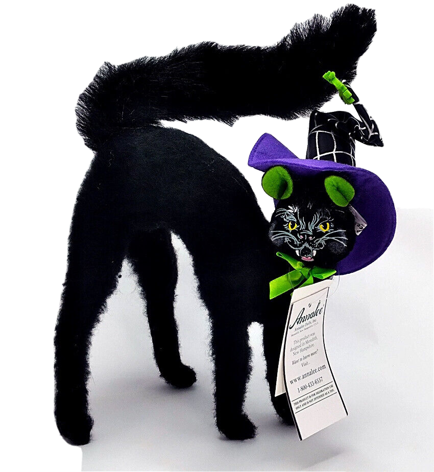 3 Annalee Halloween Black Cats Scaredy Witch Hat Pumpkin Moonlight 2006 ...
