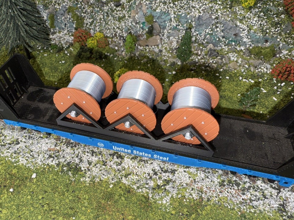 1:87 HO Scale Silver Wire Brown Spool Load/Decor 2pk | eBay