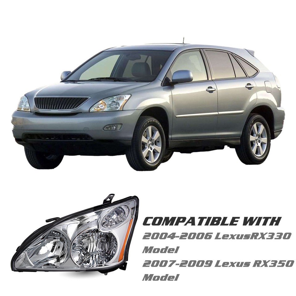 For 2004-2009 Lexus RX350 RX330 Halogen Chrome L+R Headlamps Headlights ...