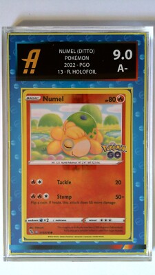 Pokemon Card Ditto (Numel) Unpeeled Pokemon Go Graded Ambr 9 Blue ...