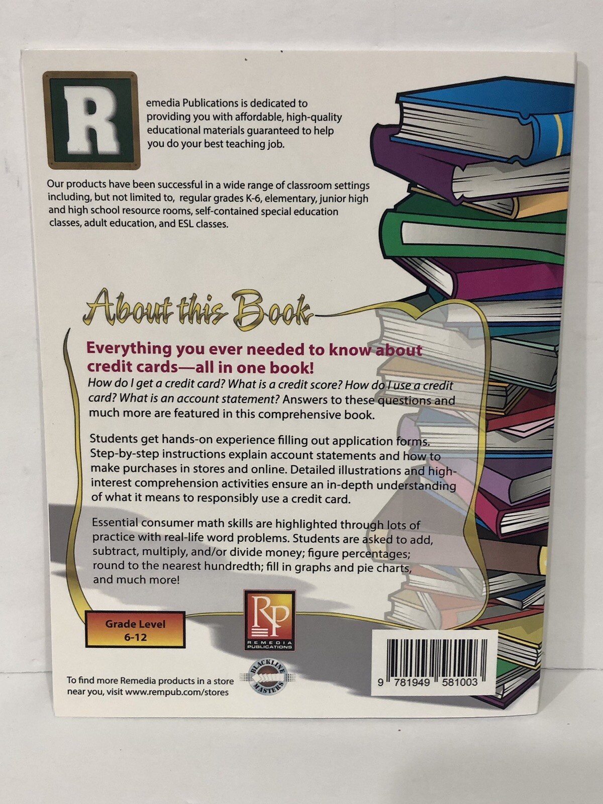 Remedia Publications Credit Card Math: Life Skills Math Series Brand ...