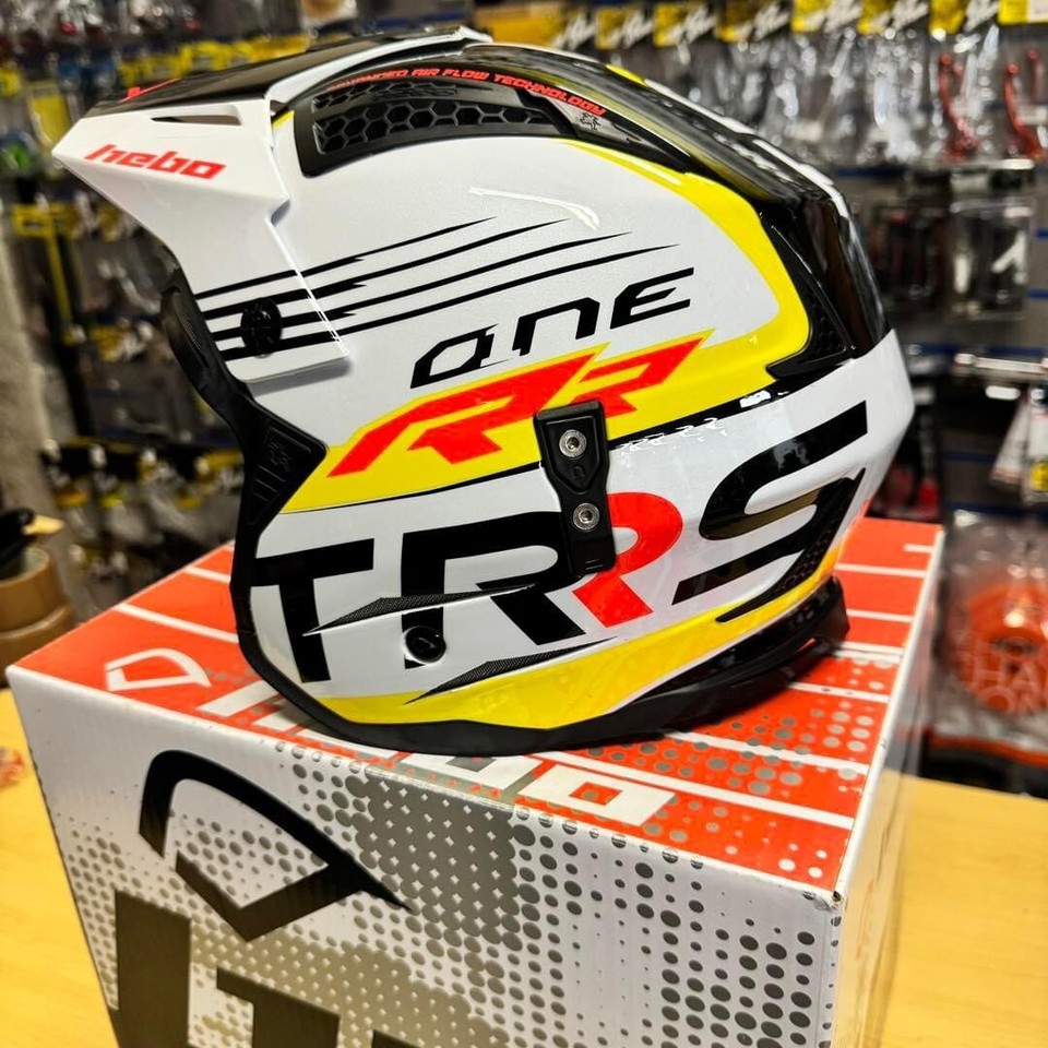 NEW TRS TRRS HEBO ZONE 4 Replica Trials Fibreglass Motorcycle Open Face ...