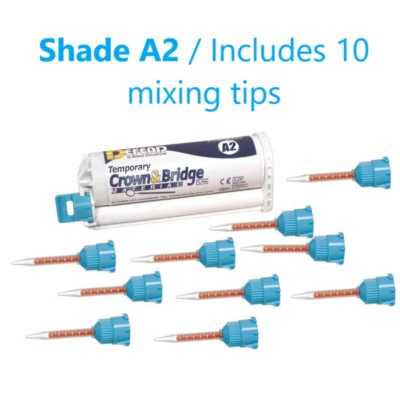 A2 Bridge Material Temporary Crown 76g - 10:1 Cartridge with 10 mix tip ...