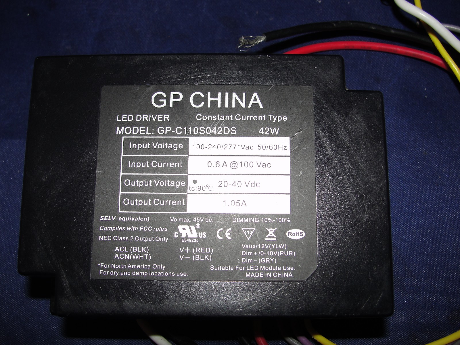GP-CHINA LED Driver Power Supply GP-C110S042DS 42W 1.05A | eBay