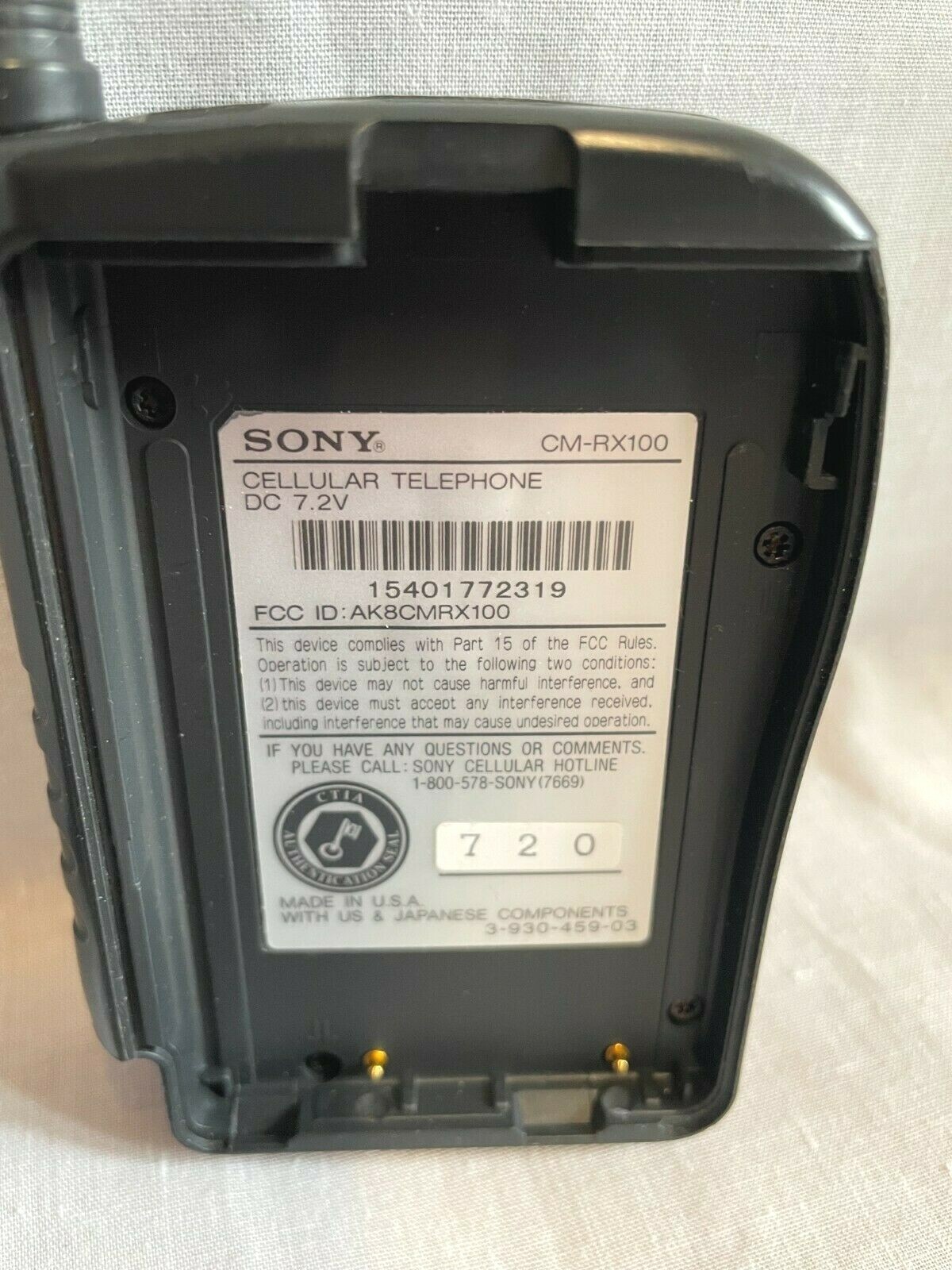 Vintage Sony CM-RX100 Cell Phone UNTESTED with Accessories | eBay