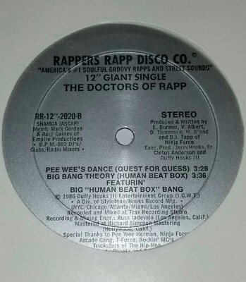 THE DOCTORS OF RAP SEALED 1986 12" ELECTRO HIPHOP VINYL RAPPERS RAPP ...
