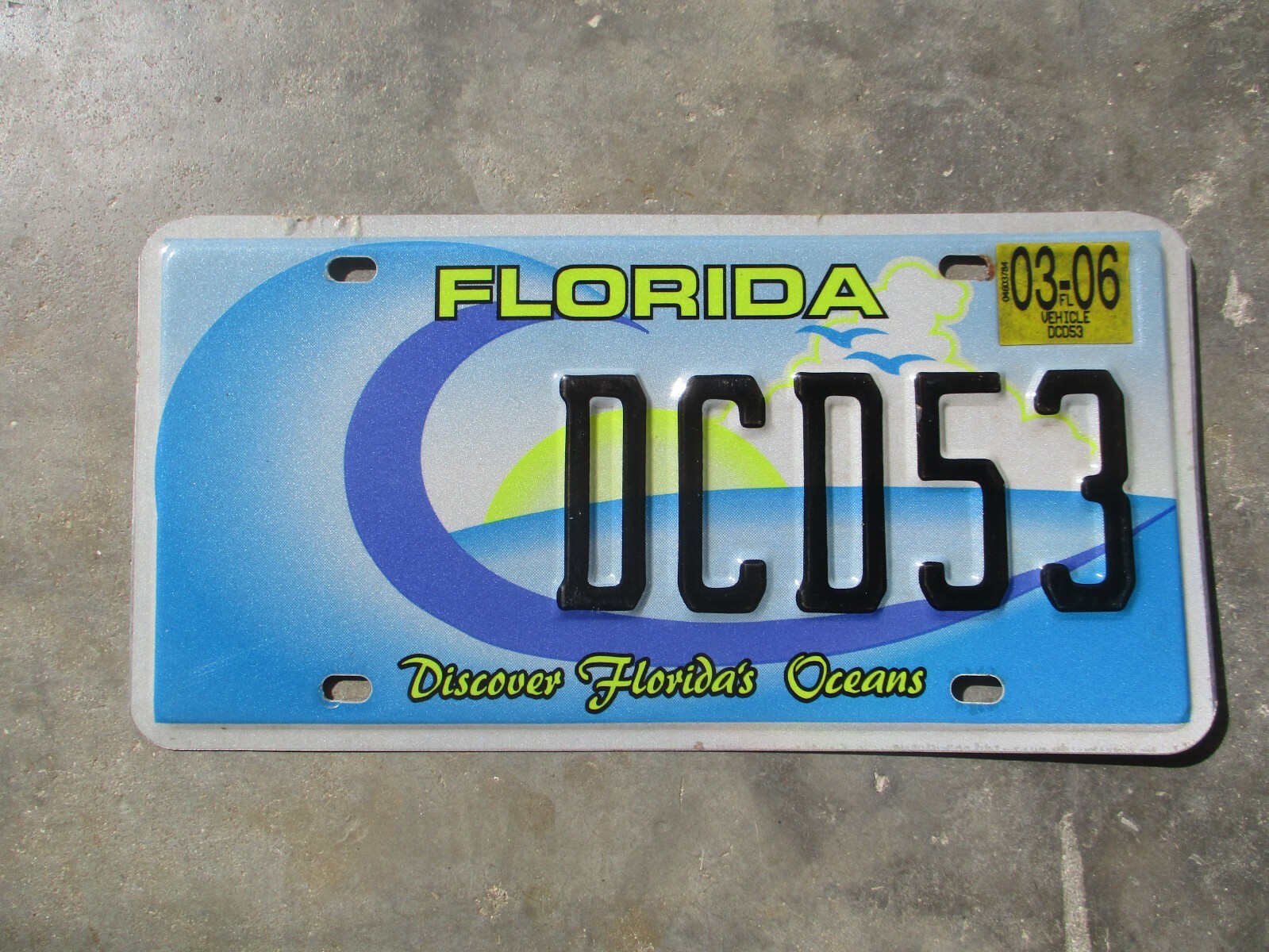 Florida 2006 Discover FL's Oceans license plate # DCD53 | eBay