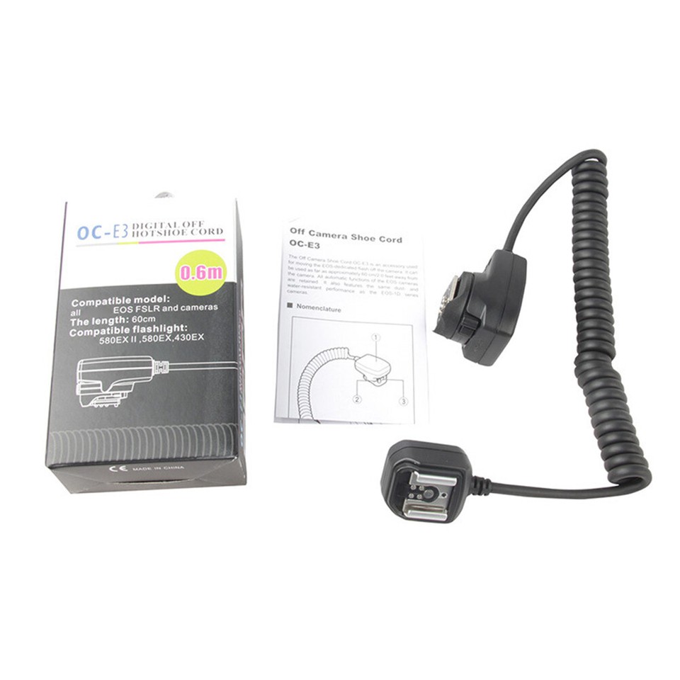 OC-E3 Camera Extension Cord Off-Camera Flash Sync for Canon Nikon ...