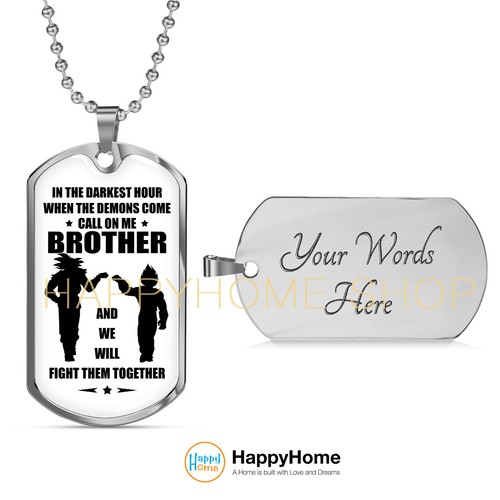 Dog Tag Gift for Brother my Brother Dog Tag Songoku & Vegeta Military ...