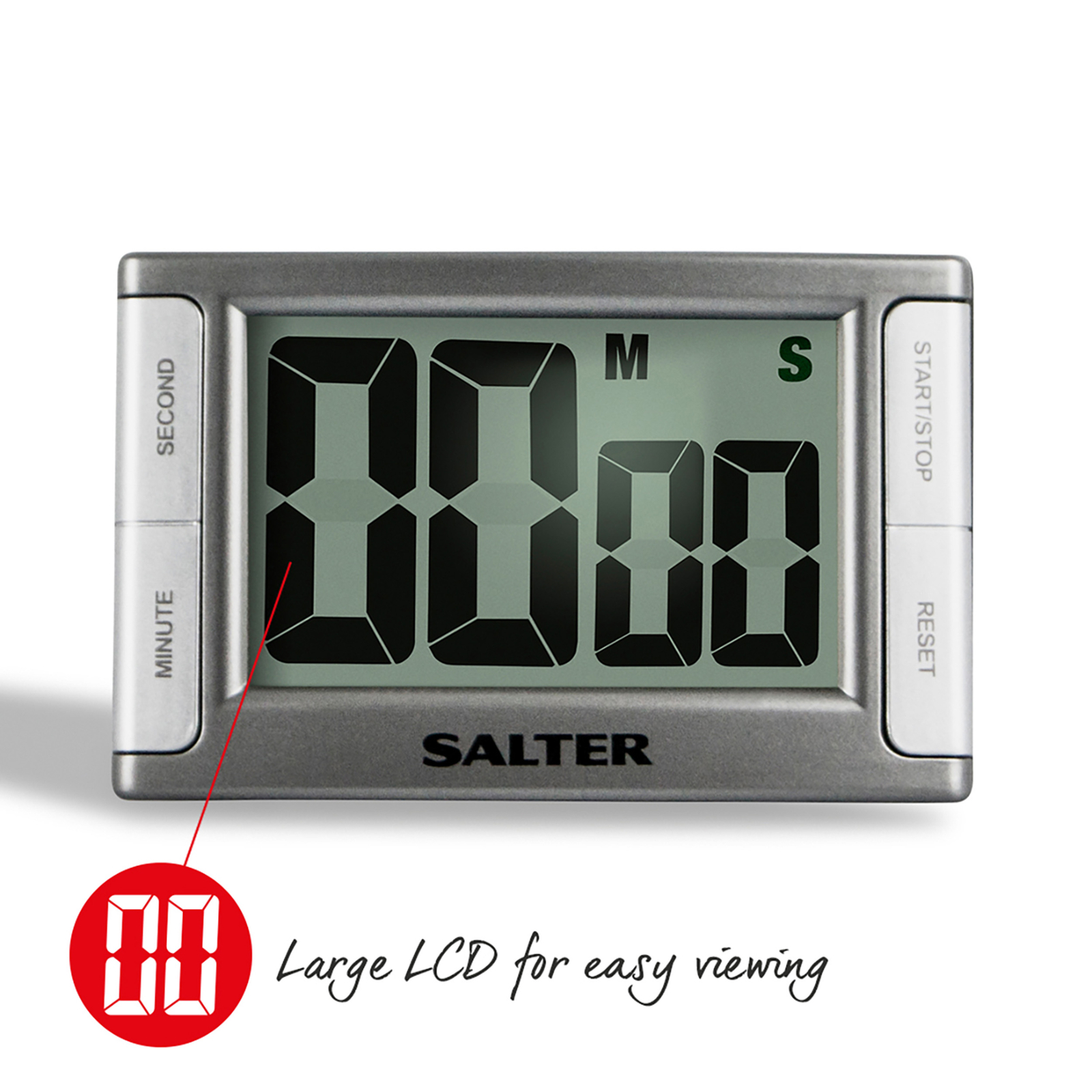 Salter Digital Kitchen Timer Large Display Easy To Use Count Up/Down ...