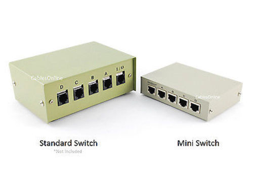 Compact 4-Way RJ45 Ethernet Network Push Button Metal Mini Switch Box ...