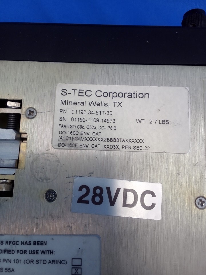 S-Tec 55X Autopilot PN 01192-34-61T-30 | eBay