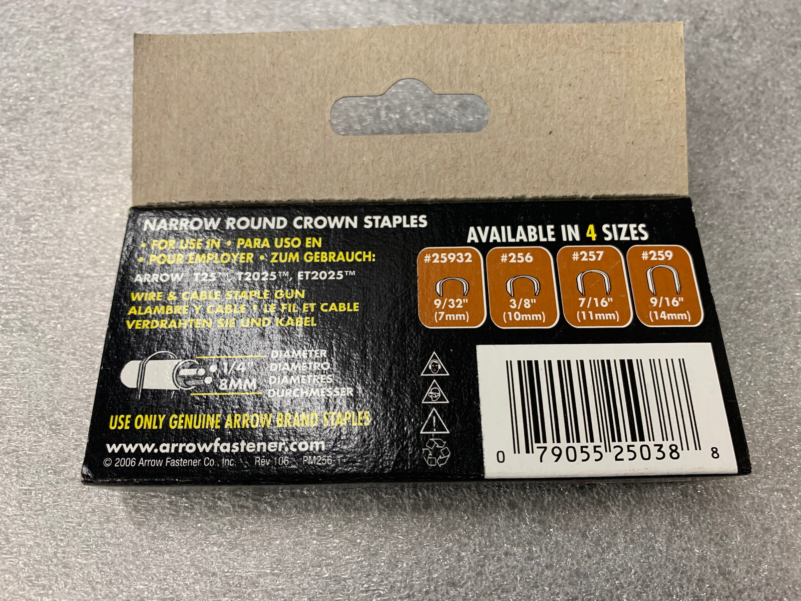 Arrow T25 Round Crown Staples 3/8" (10mm) for Wire & Cable Box of 1000 ...