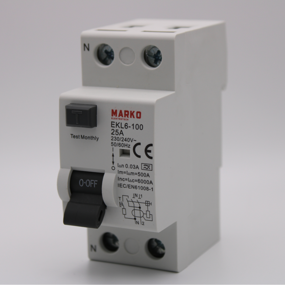 FI-SCHALTER Fehlerstromschutzschalter RCD 16A 25A 40A 30mA 2-polig Typ ...