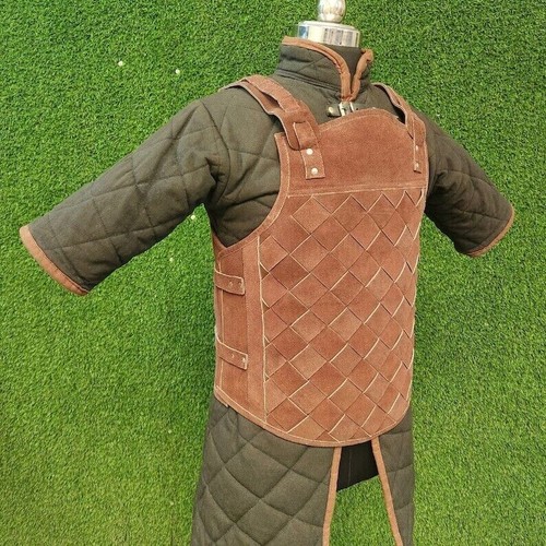 Mercenary Leather Body Armour Brown Weave Larp Halloween Gift cosplay ...