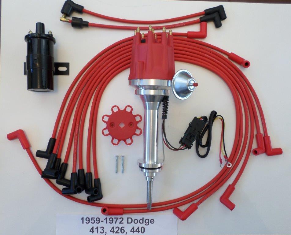 small cap DODGE 1959-1972 413 426 440 HEI Distributor + Plug Wires ...