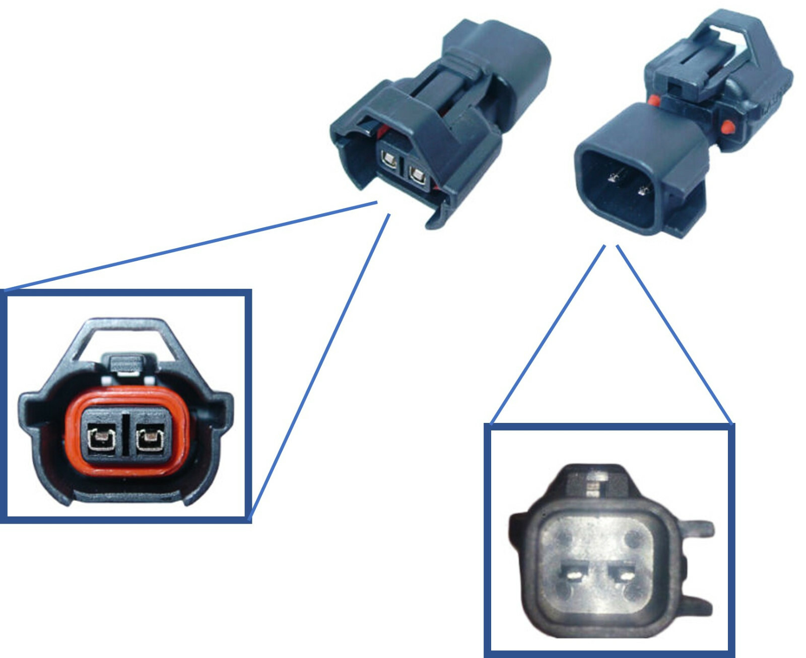 High Impedance Denso Female to EV6 Male Fuel Injector Connector ...