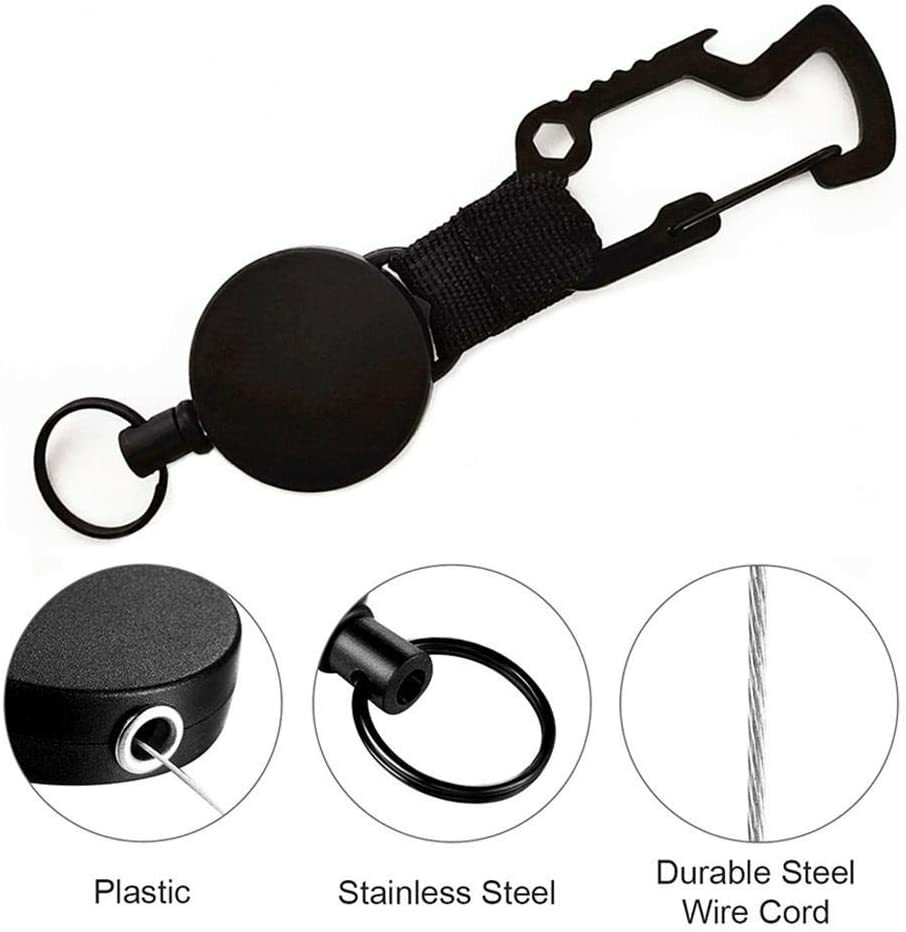 2pc Telescopic Wire Rope Keychain Stainless Steel Multifunctiona ...