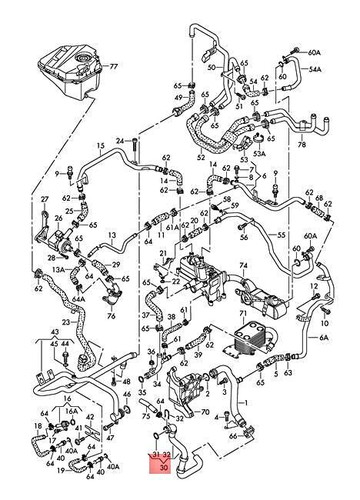 Genuine AUDI VW Q7 Touareg Coolant Hose With Quick Release Coupling ...
