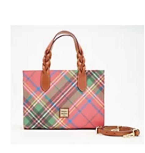 Dooney & Bourke Cotton Coated Gia Satchel Red Plaid Handbag !!!NEW WITH ...